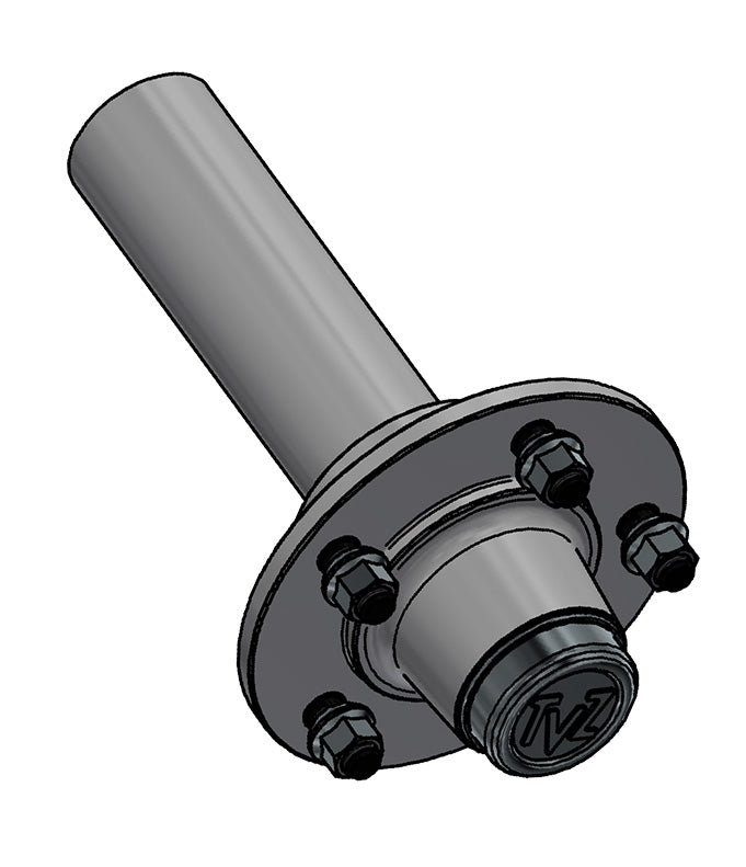 Hub & Spindle Assembly, 5 Bolts, Load Capacity 3,600 lb, Round spindle, EU - European standard ...